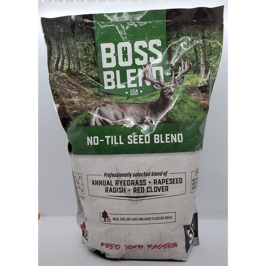 Boss Blend - NO-TILL Seed - 5lb bag - Covers 1 / 4 Acre / 11,0